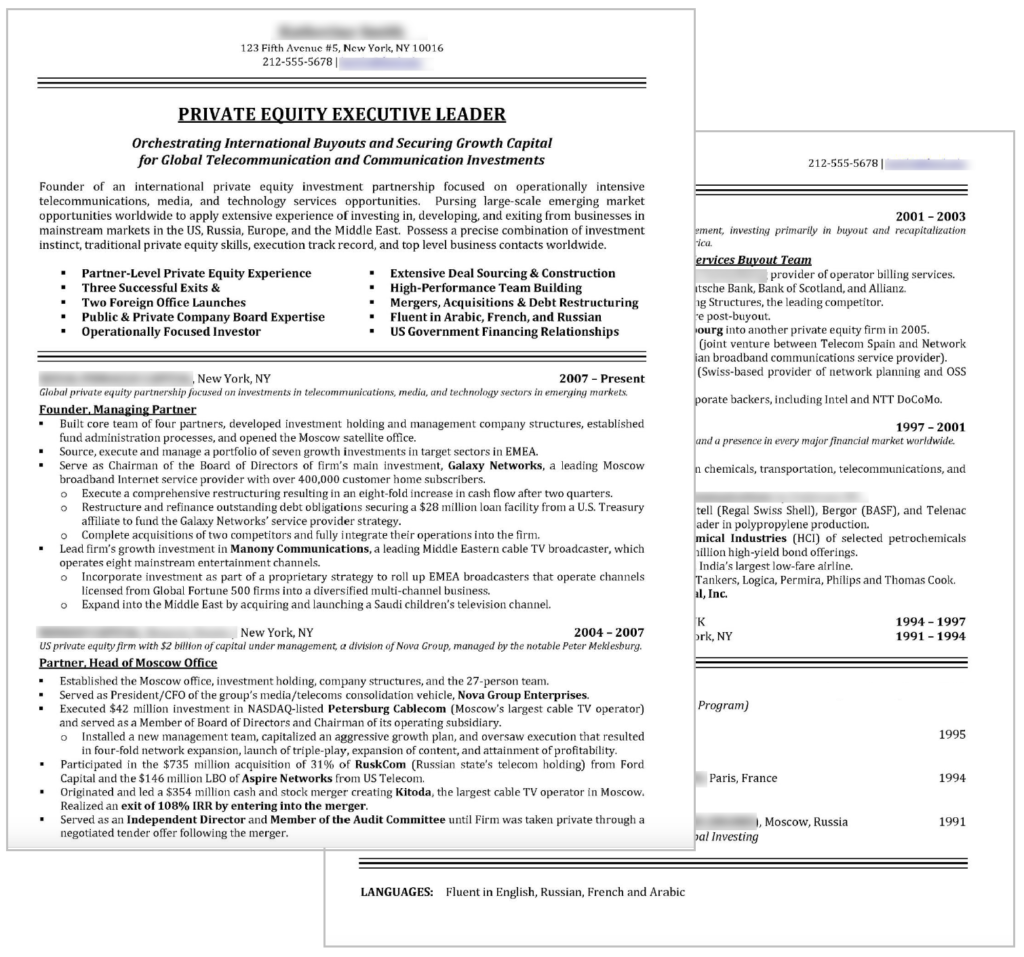 CFO Resume Executive Resume Writers